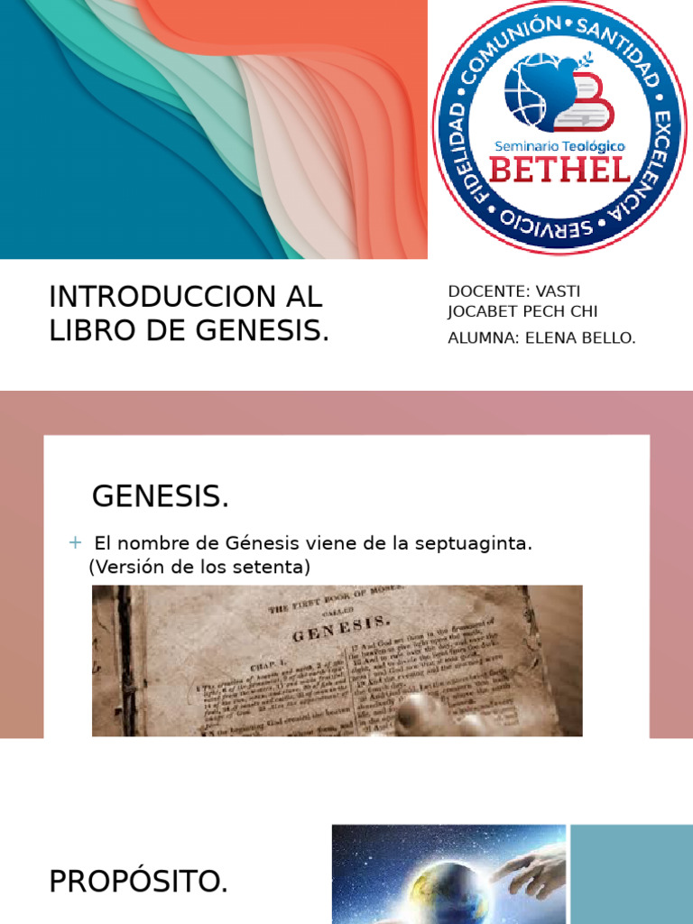 Introduccion Al Libro de Genesis | PDF Introduccion Al Libro de Genesis | PDF