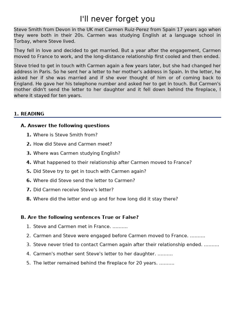 Steve and Carmen: A Lost Love Story | PDF | English Language | Linguistics