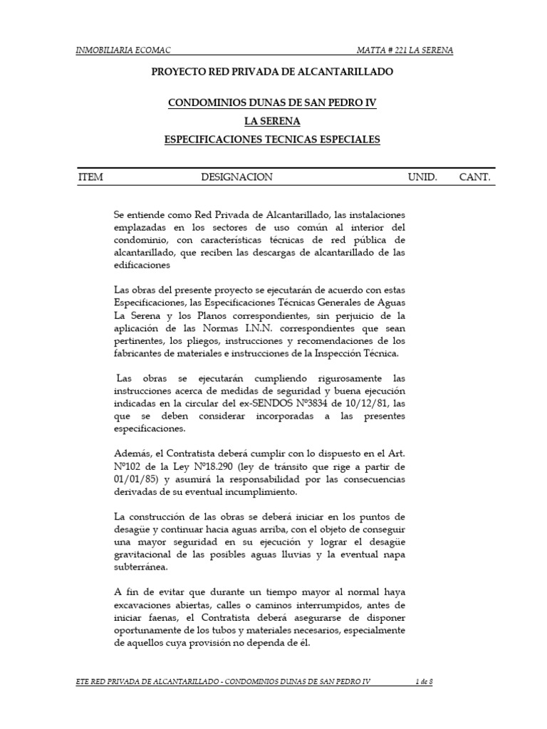 2205 - DSP 4 - Eett - Alc Priv - 01 - Apc - Alcantarillado Privado | PDF | Alcantarillado | Hormigón