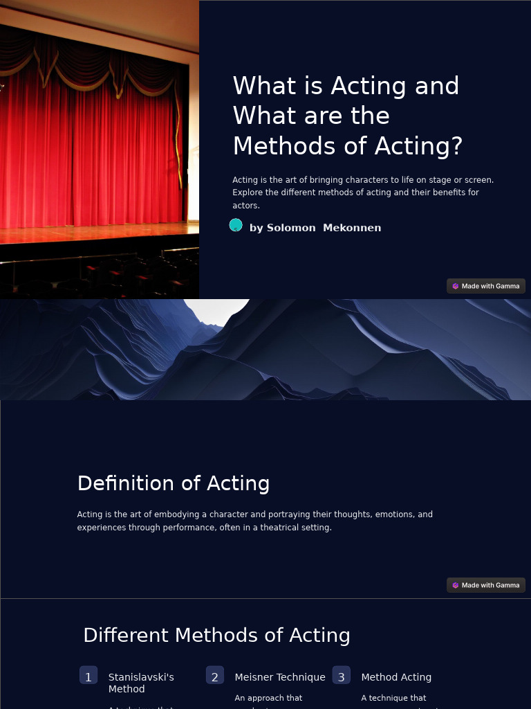What is Acting and What Are the Methods of Acting | PDF | Acting
