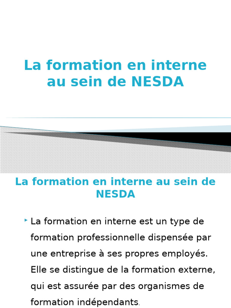 FORMATION EN INTERNE NESDA | PDF | Business | Technologies de l'éducation