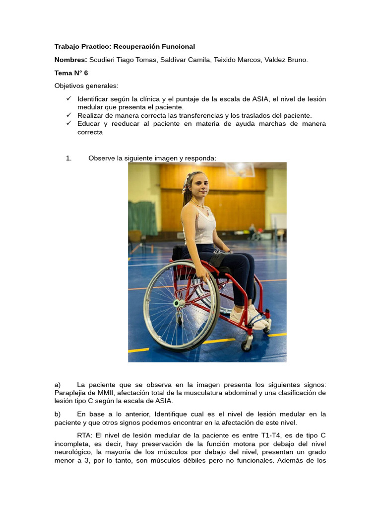 Trabajo Practico Recp. Func. Tema 6 | PDF | Medicina CLINICA