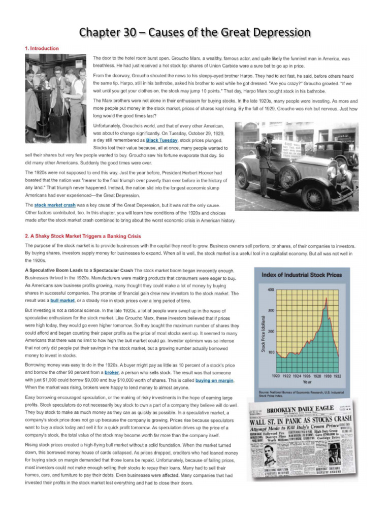#2 - Causes of The Great Depression | PDF