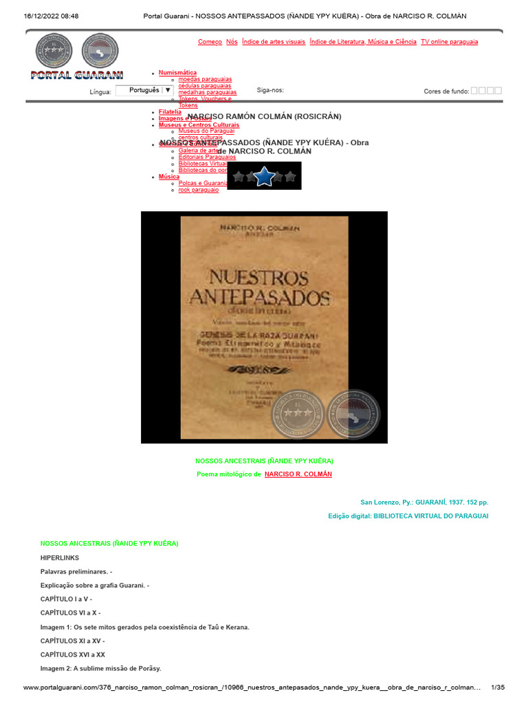 Portal Guarani - NOSSOS ANTEPASSADOS (ÑANDE YPY KUÉRA) - Obra de ...