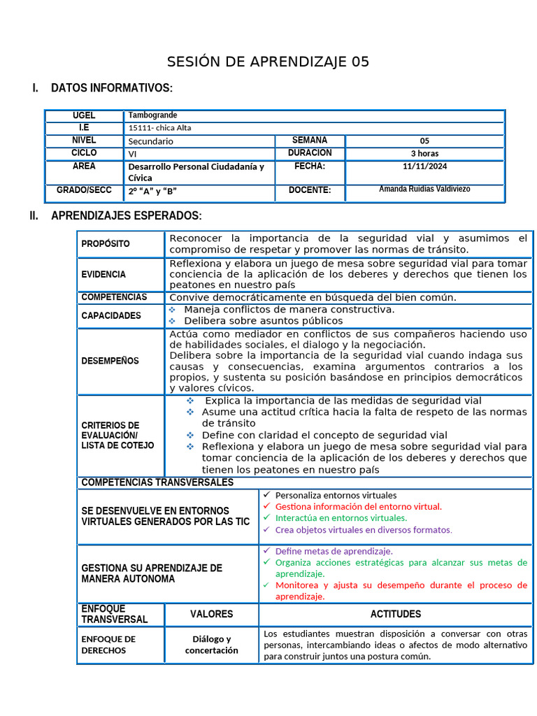 2º DPCC - Ses 5 Uni 7 - Sem 05 | PDF | Maestros | Aprendizaje