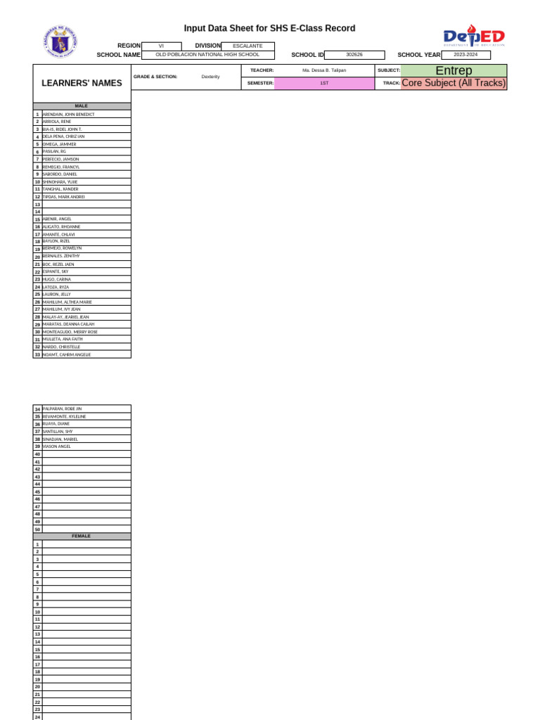 E Class Dexterity New - Xlsxentrep Recorded | PDF
