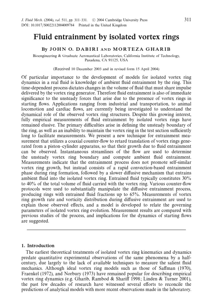 John O. Dabiri and Morteza Gharib - Fluid Entrainment by Isolated ...