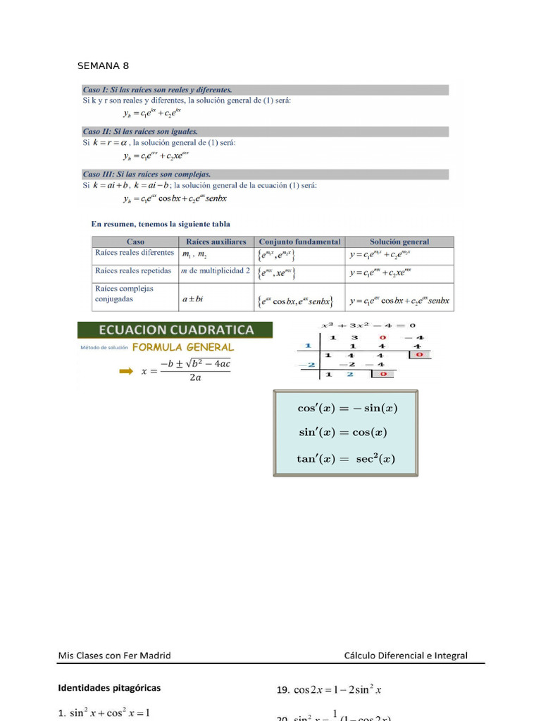 FORMULARIO ECUACIONES | PDF