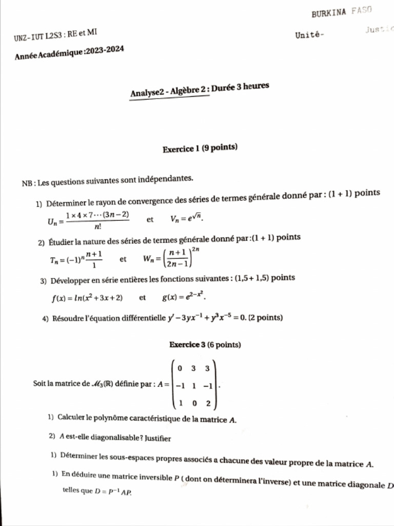 Ancien Devoir !. | PDF