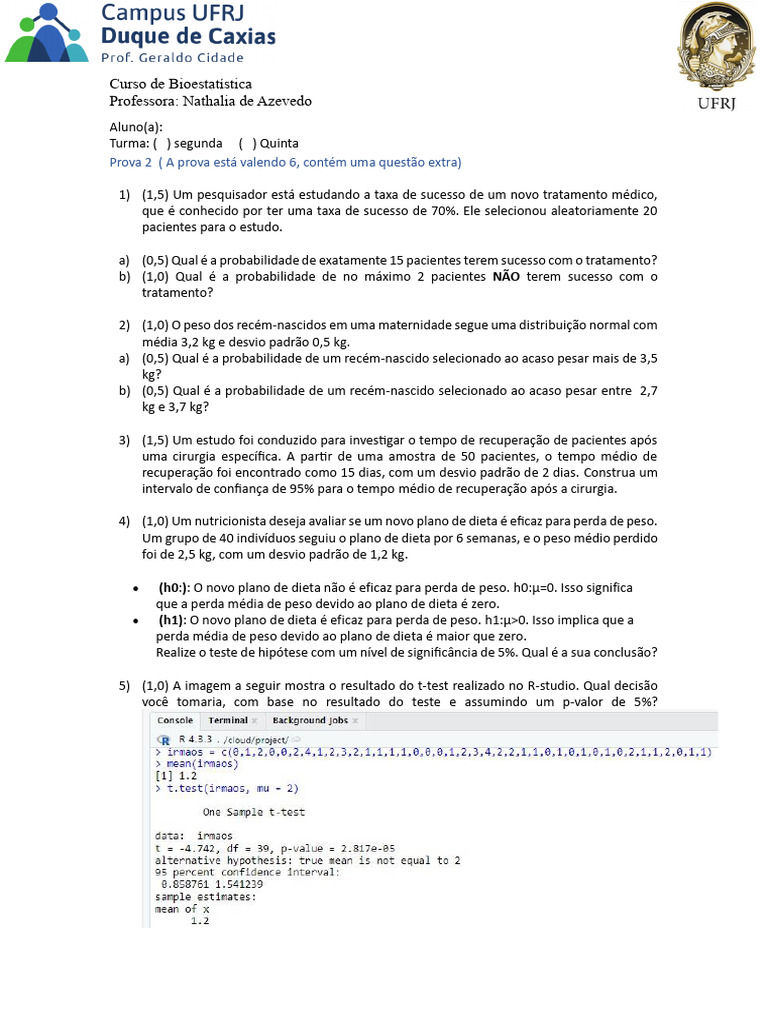 Prova 2. 2024.1 | PDF