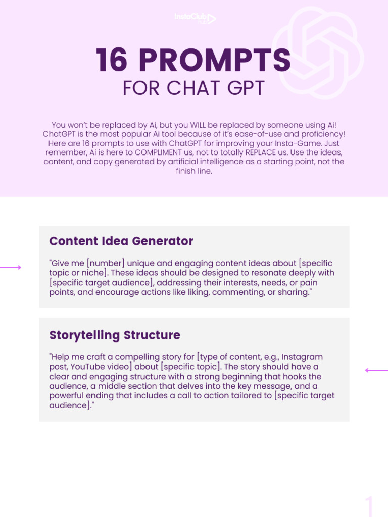 ChatGPT Prompt Templates for Storytelling | PDF | Social Media ...