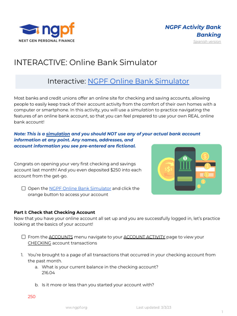 INTERACTIVE - Online Bank Simulator | PDF | Banks | Transaction Account