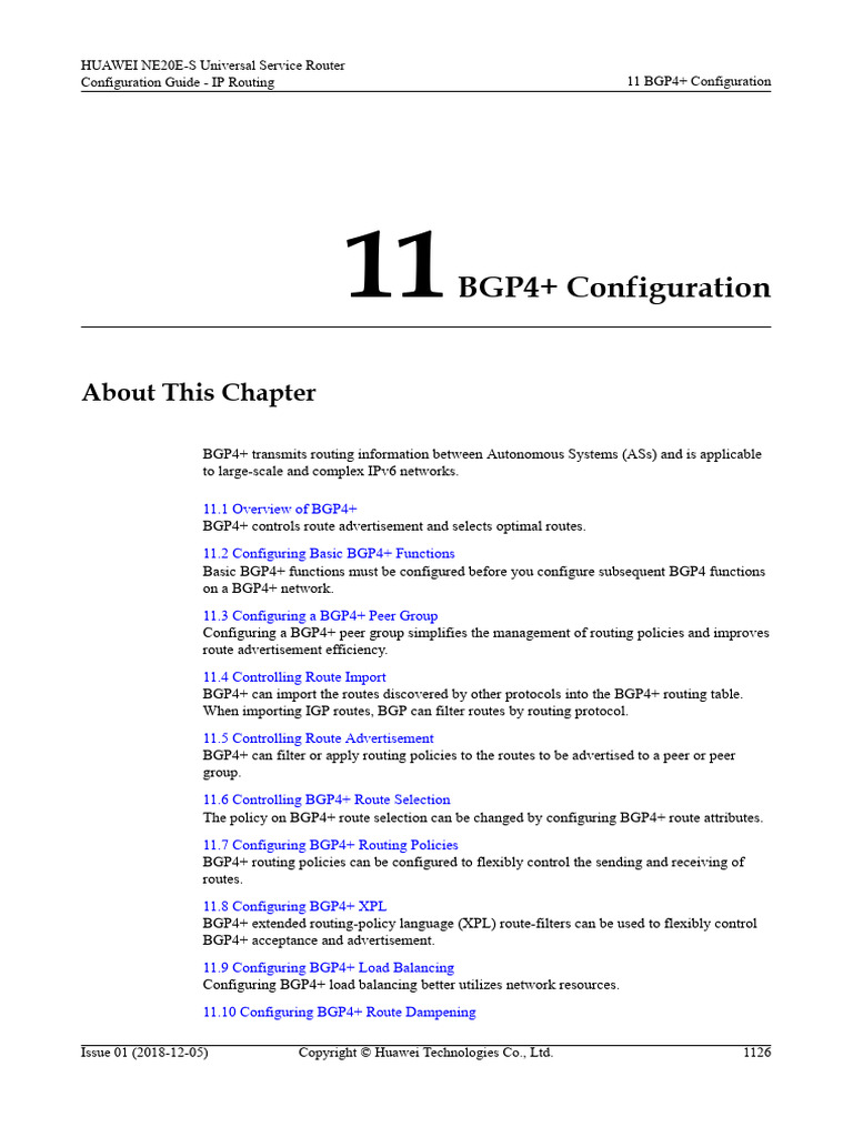 01-11 BGP4+ Configuration | PDF | I Pv6 | Routing