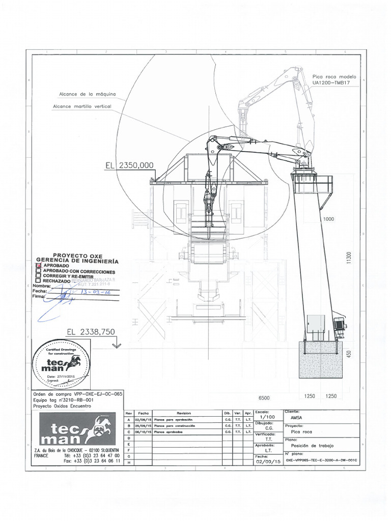 Plano Pica Roca - Posición de Trabajo | PDF