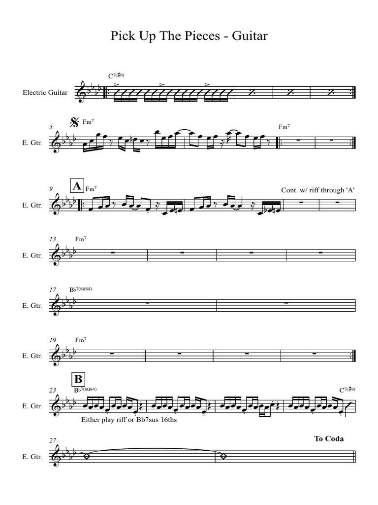 Pick Up The Pieces - Guitar | PDF