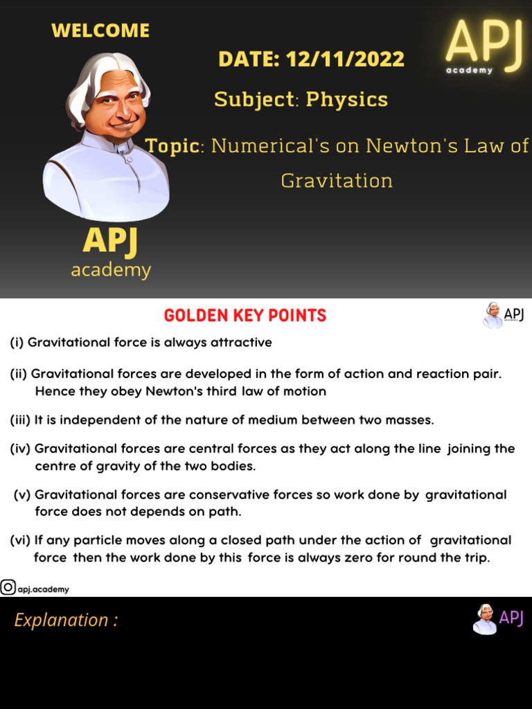 Newton's Law of Gravitation Numericals | PDF | Force | Gravity