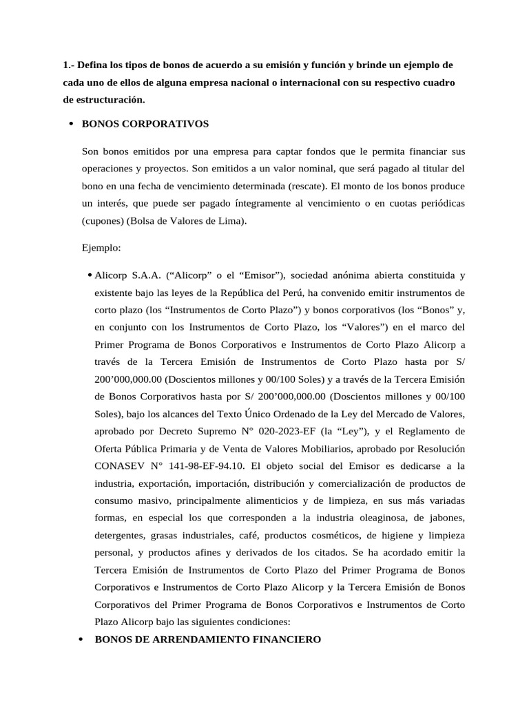 1.1 Instrumentos Financieros | PDF | Bonos corporativos | Bonos (Finanzas)
