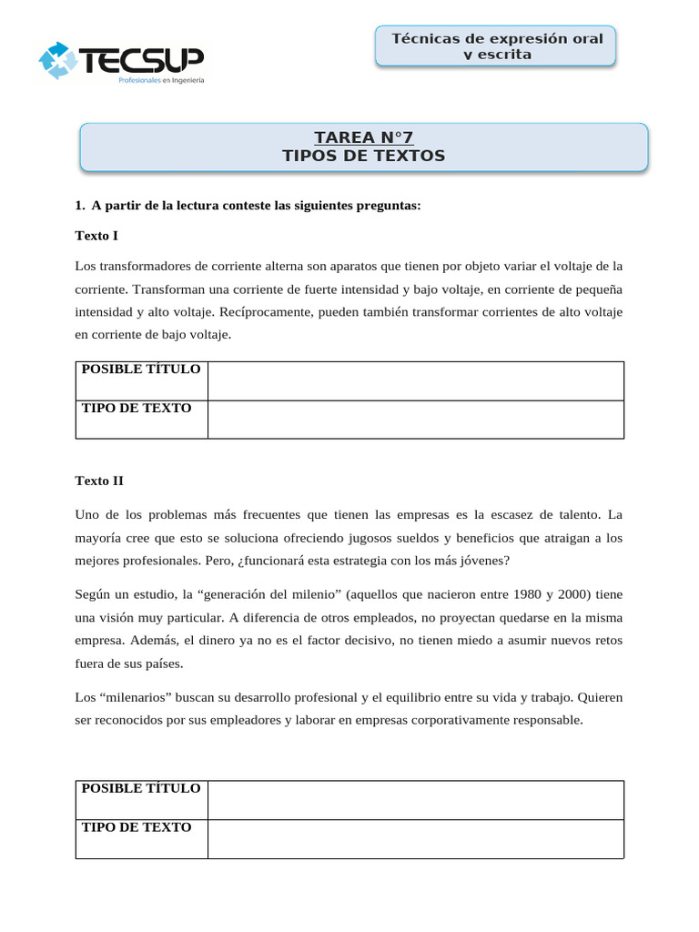 Tarea - Tipos de Textos-1 | PDF