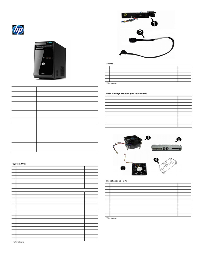 Illustrated Parts & Service Map: HP Pro 3400/3500 Series Microtower ...