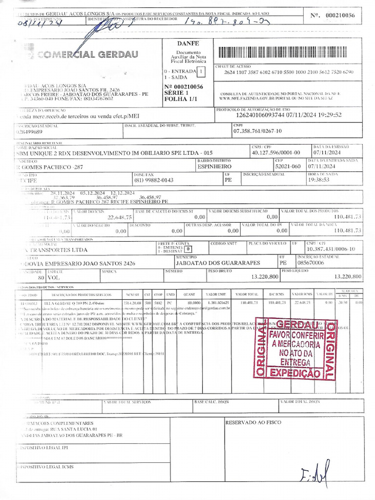 Nfe 210056 Boleto | PDF