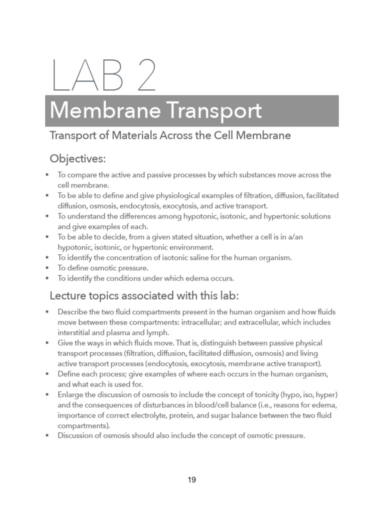 BIO111 Lab2 | PDF | Osmosis | Cell Membrane