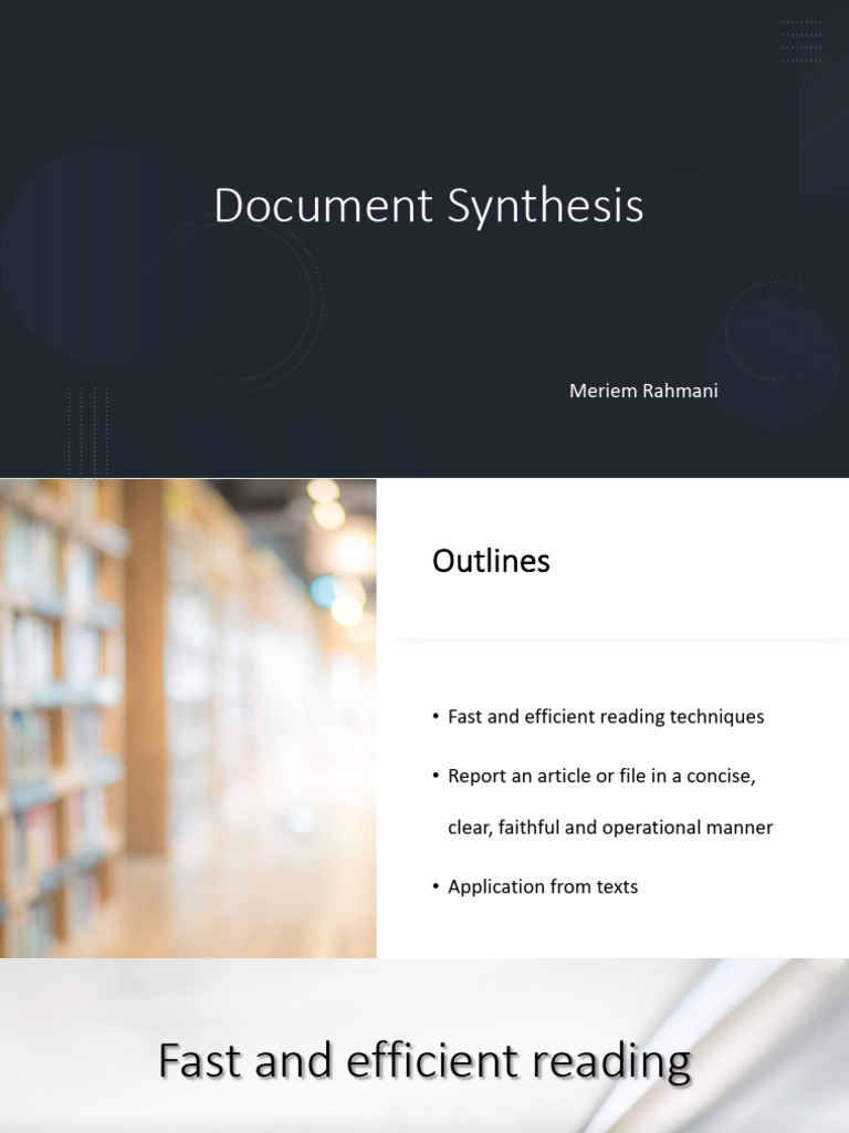 Document Synthesis Part 1 | PDF | Speed Reading | Reading Comprehension