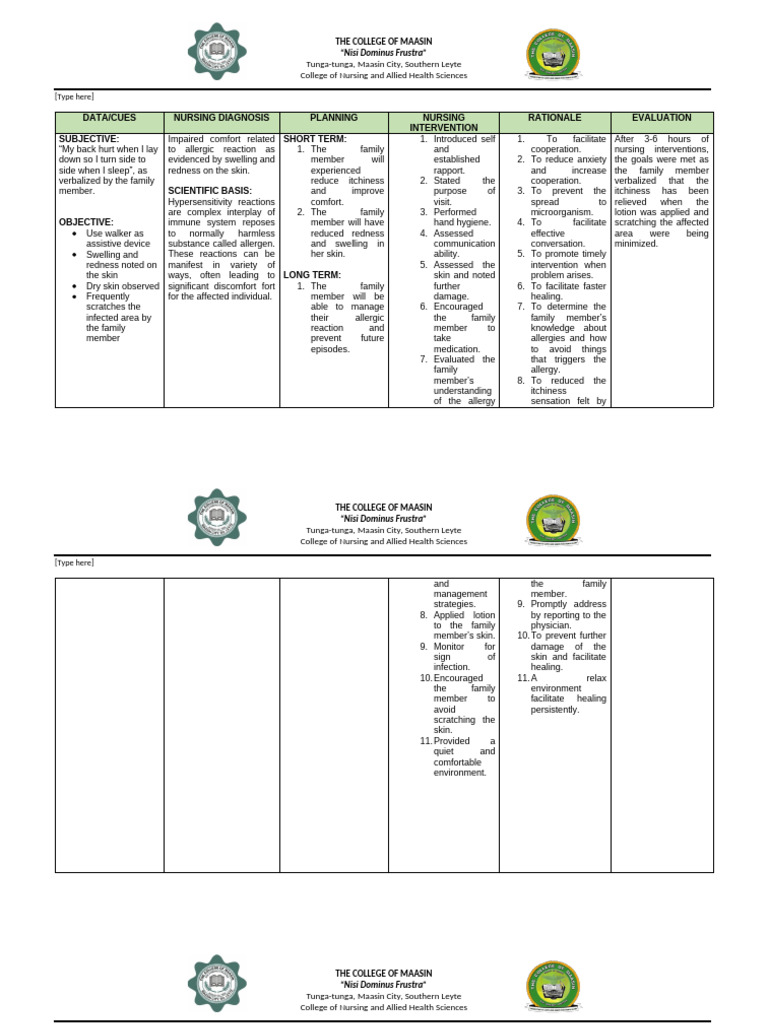 NCP Pau | PDF | Nonsteroidal Anti Inflammatory Drug | Allergy