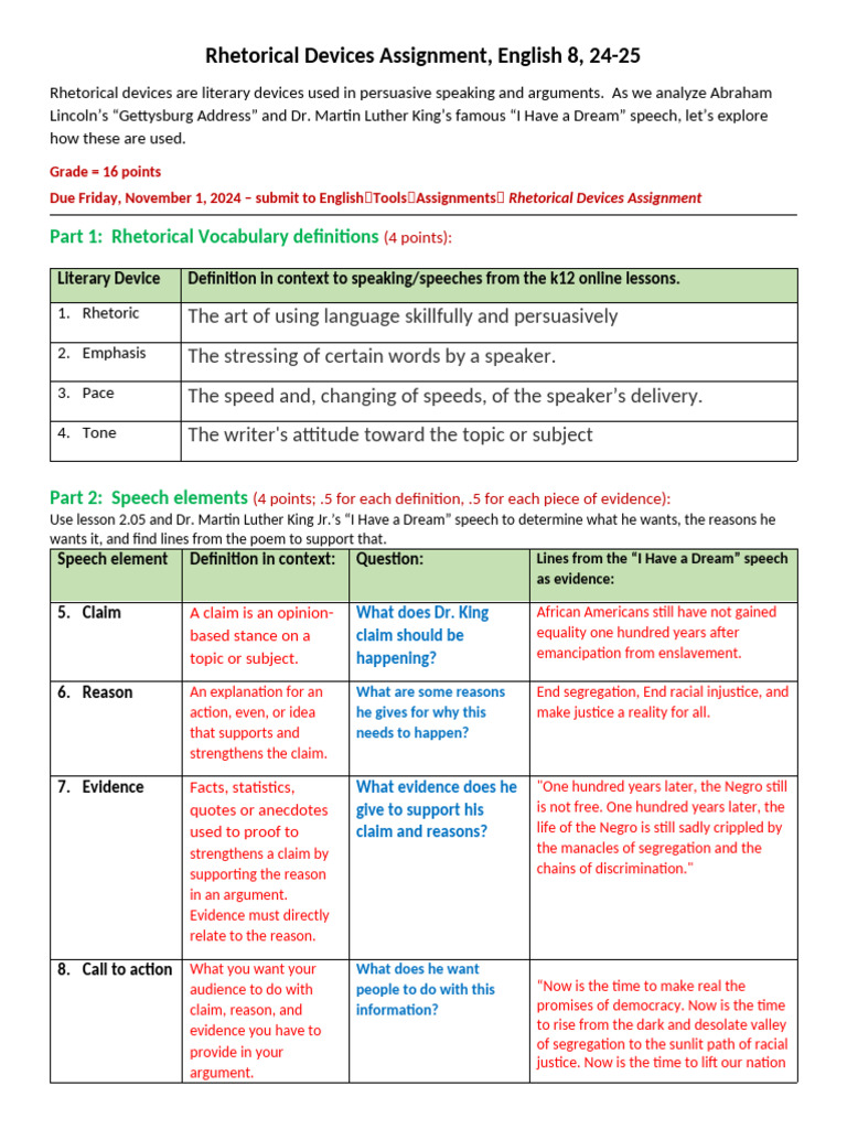 Rhetorical Devices Assignment 24-25 | PDF | Rhetoric