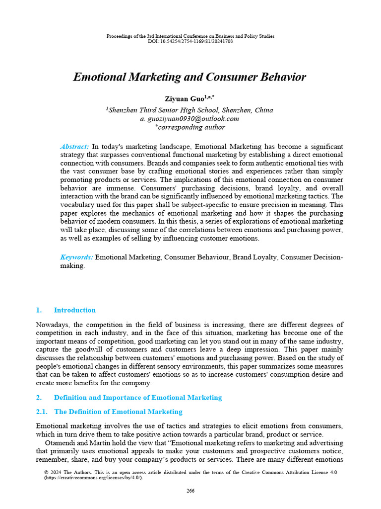 Emotional Marketing and Consumer Behavior | PDF | Brand | Consumer Behaviour