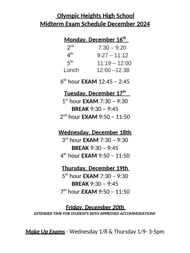 Fy25 Midterm Schedule | PDF
