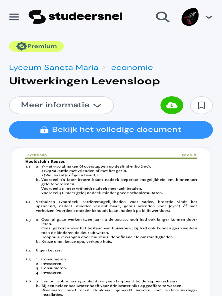 Uitwerkingen Levensloop - © LWEO B. Niets Uit Deze Publicatie Mag Op ...