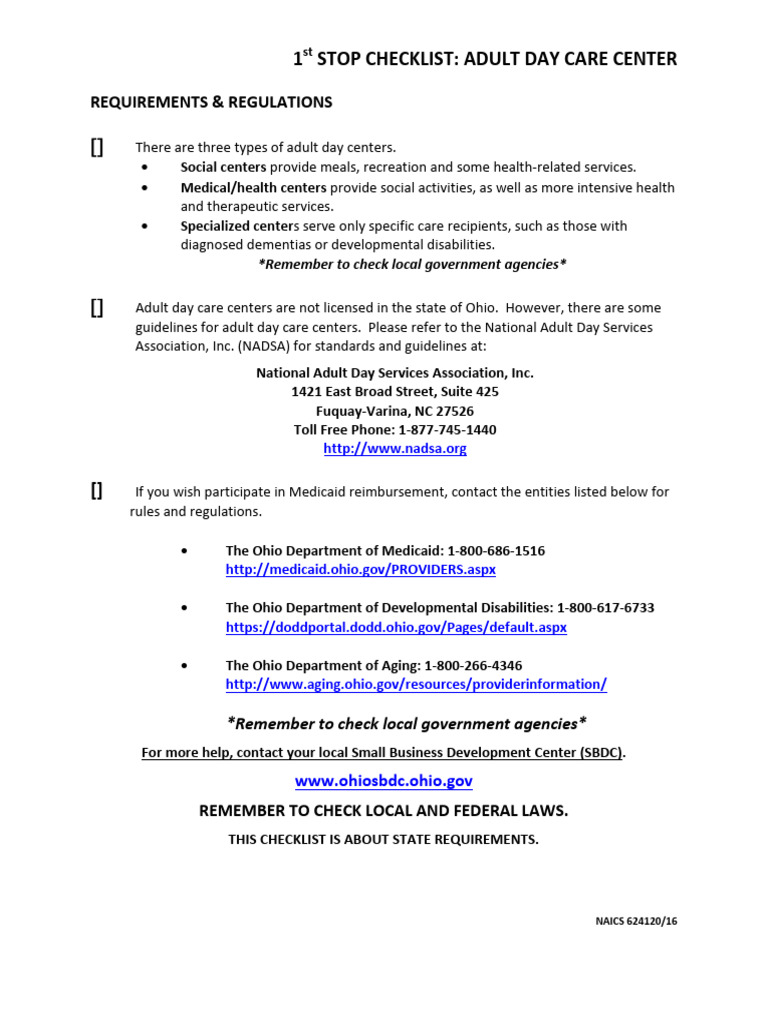 Ohio Adult Day Care Center Guidelines | PDF | Child Abuse