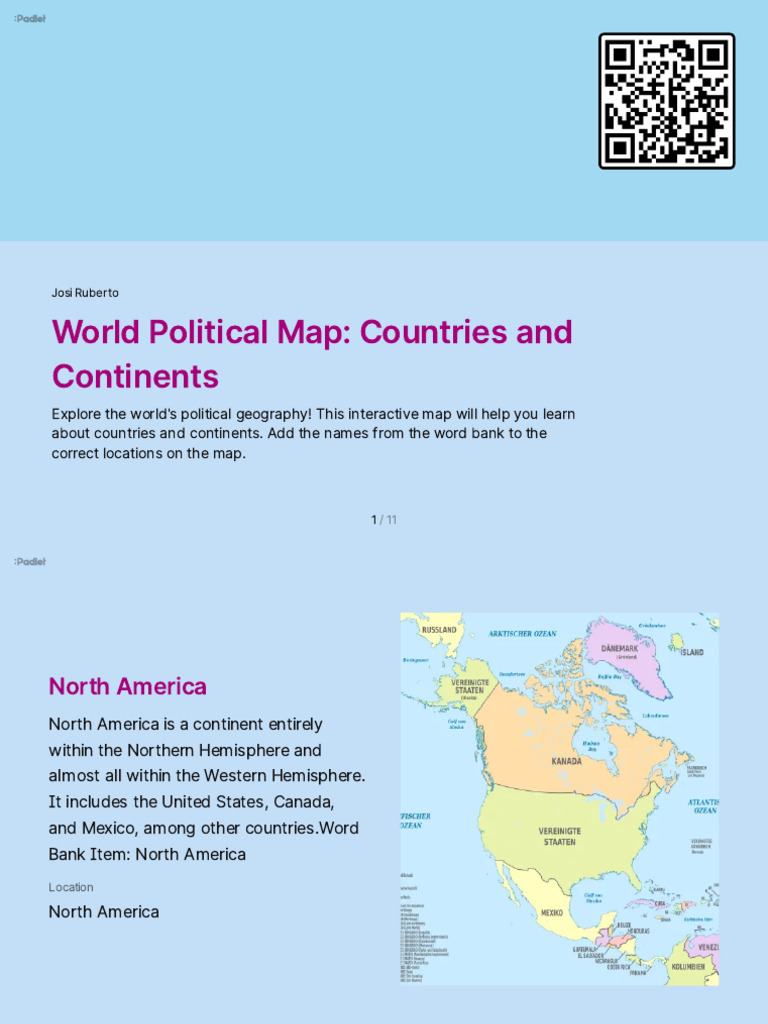 World Political Map Countries and Continents-Slideshow | PDF ...