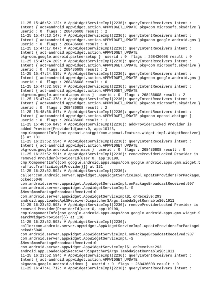 appwidget_history_log0 | PDF | System Software | Graphical User Interfaces