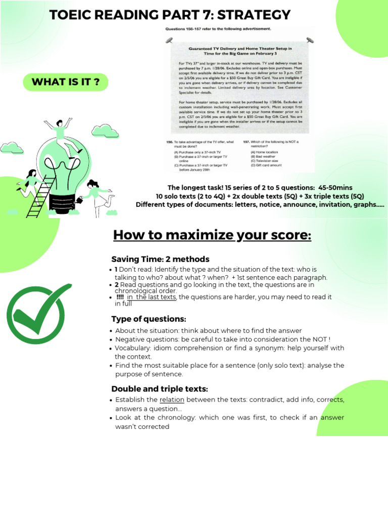 Toeic Reading Part 7 Strategy | PDF