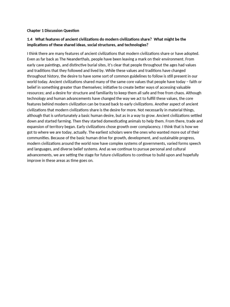 Chapter 1 Discussion Question | PDF