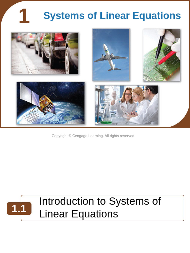 CH 1.1 Slides 210 SJ | PDF | Equations | System Of Linear Equations