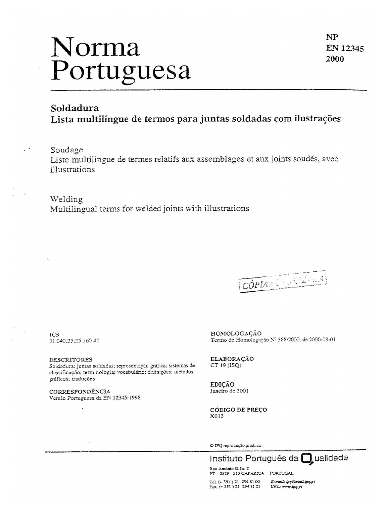 NP EN 12345 - Terminologia Ing | PDF