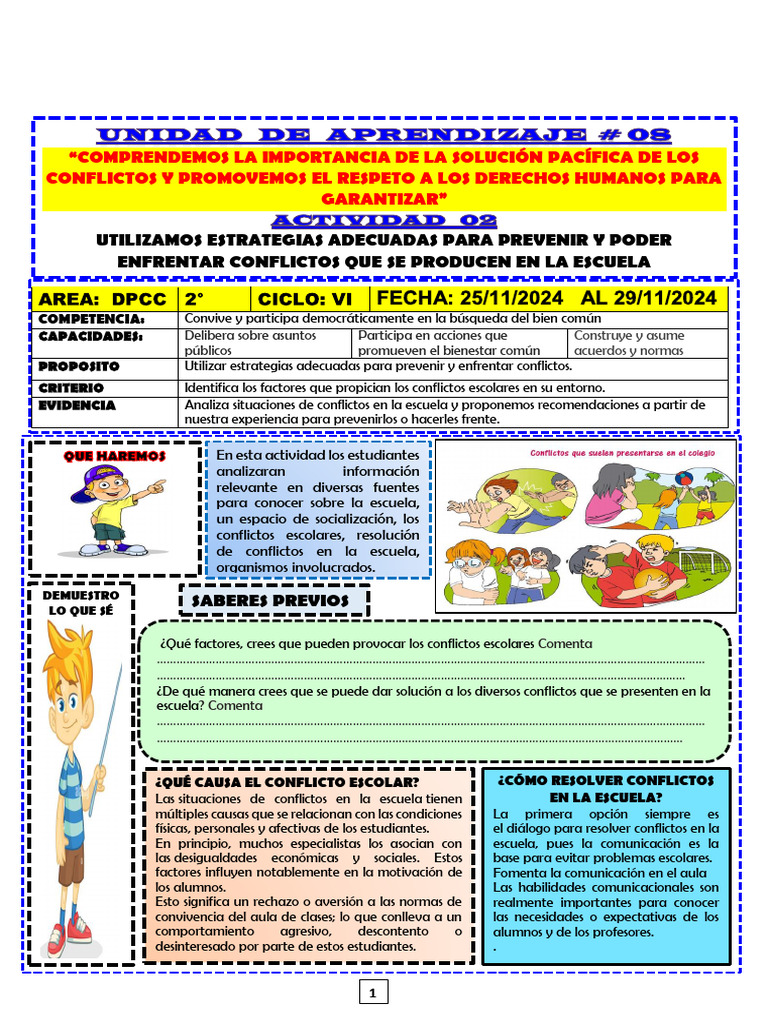 Actividad 2 DPCC 2° Unidad 8 - 055409 | PDF | Escuelas | Evaluación