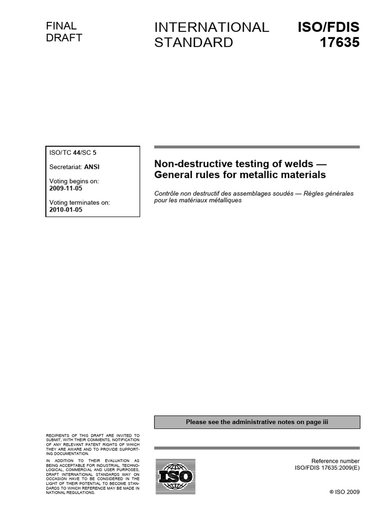 ISO - FDIS - 17635-2009-11-Regras Gerais Aplicação NDTs (Ex EN 12062 ...