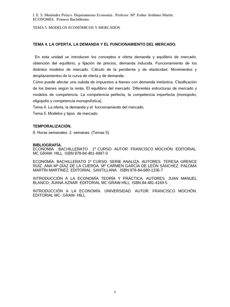 2022_23_Tema5_Tipos de mercado | PDF | Mercado (economía) | Monopolio