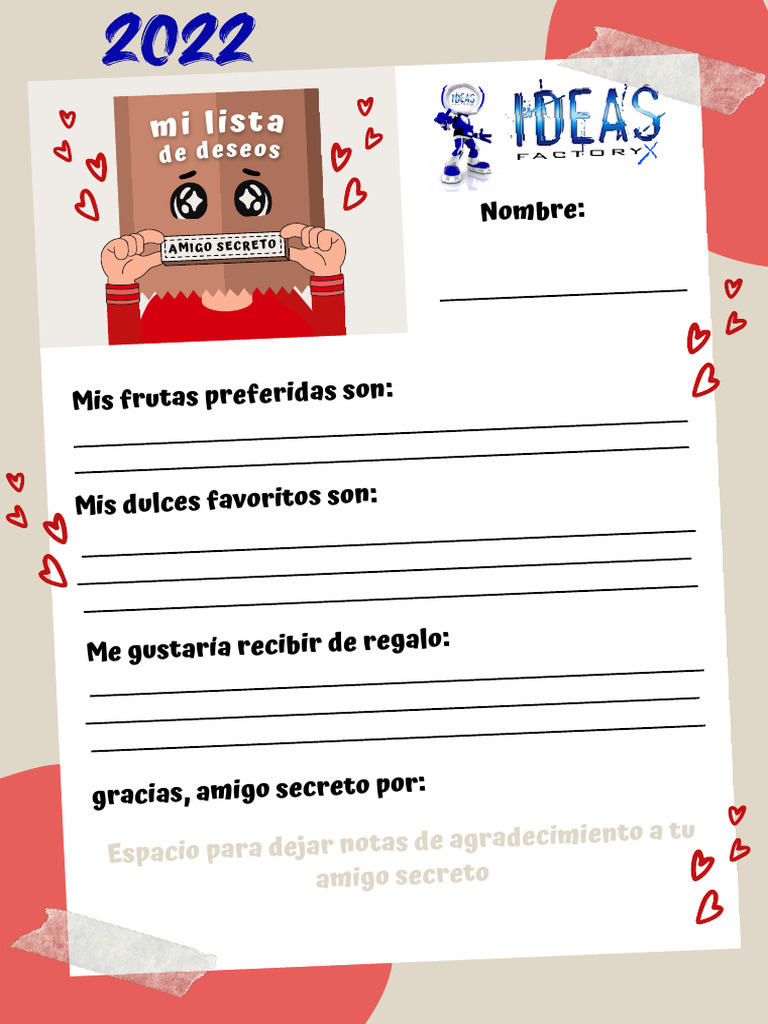 Lista de Deseos Amigo Secreto 2022 | PDF