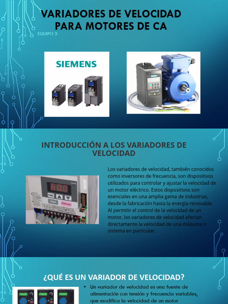Variadores de velocidad | PDF | Corriente alterna | Corriente continua