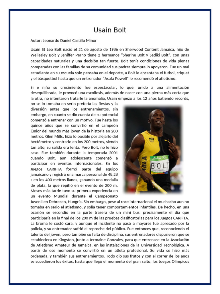 Usain Bolt | PDF | Deportes