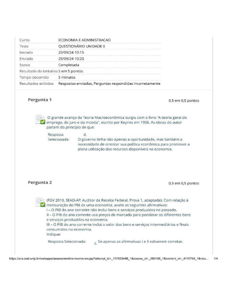 EA - Questionário II | PDF