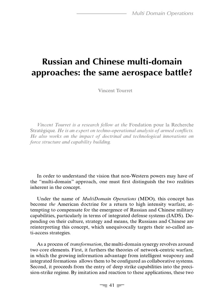 Russian and Chinese Multi-Domain Strategies | PDF | People's Liberation ...