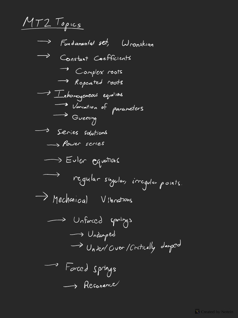 ODEs MT2 Problems | PDF