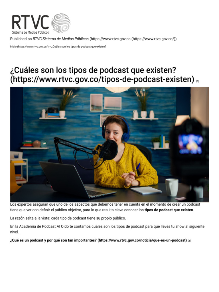 ¿Cuáles Son Los Tipos de Podcast Que Existen | PDF | Podcast