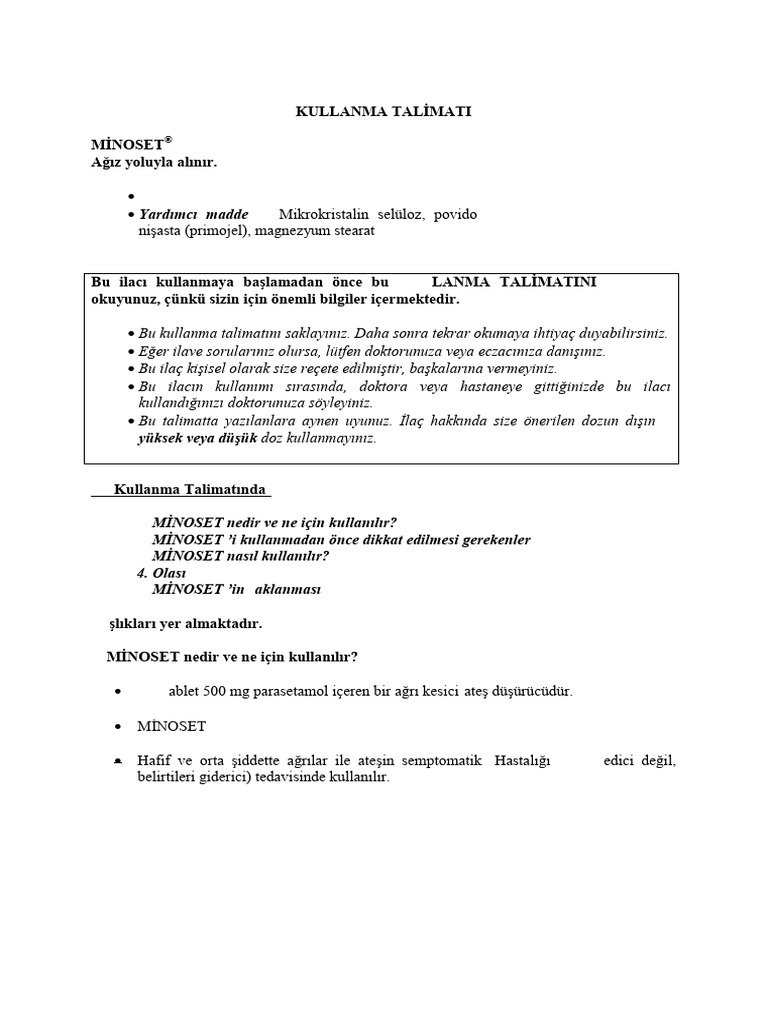 438 Minoset Tablet KT | PDF