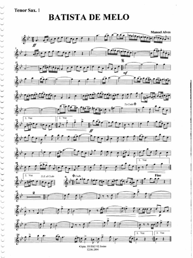Batista de Melo - 1º Sax Tenor BB | PDF